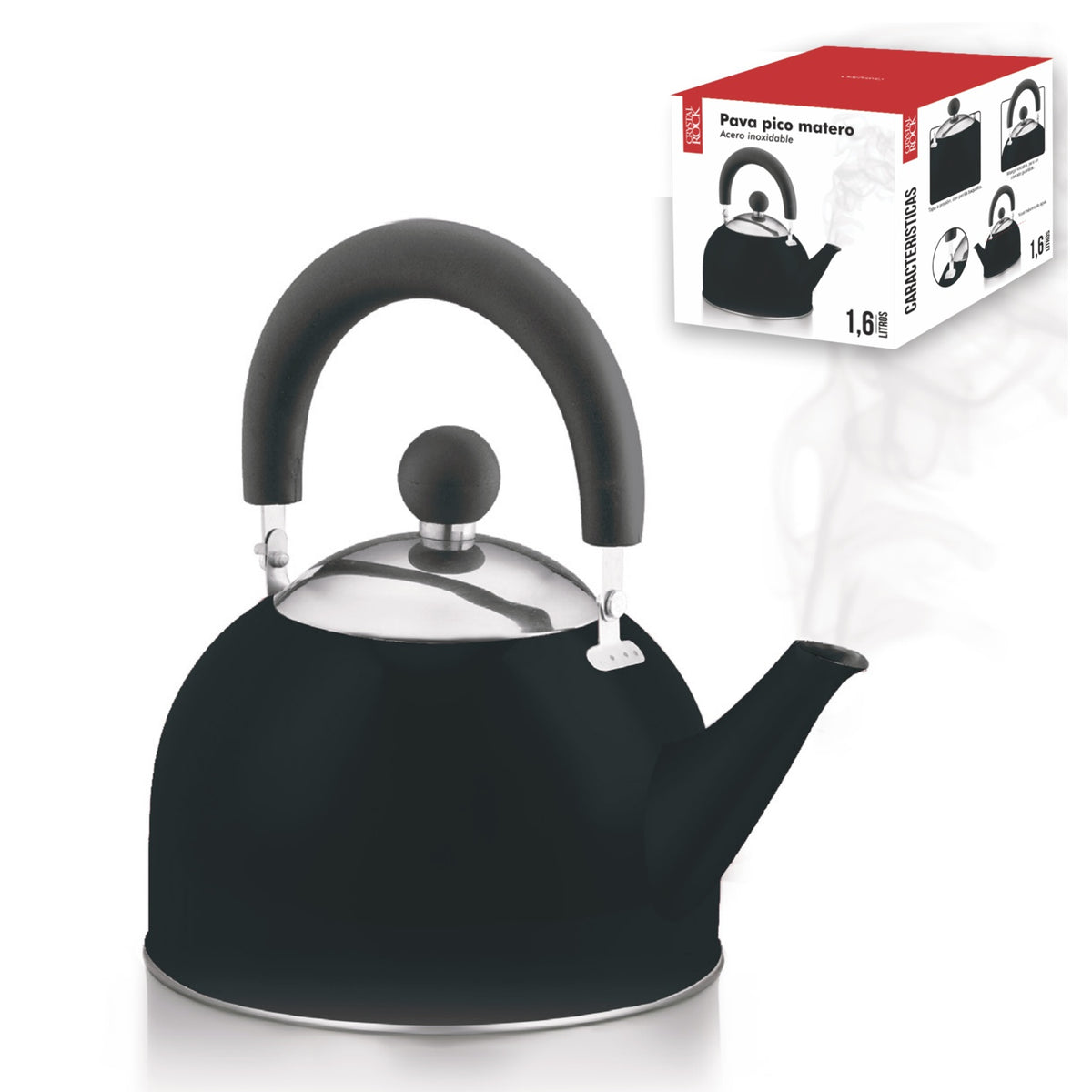 PAVA ACERO NEGRA PICO MATERO 1.6LT 75085016 – Lenid Mayorista